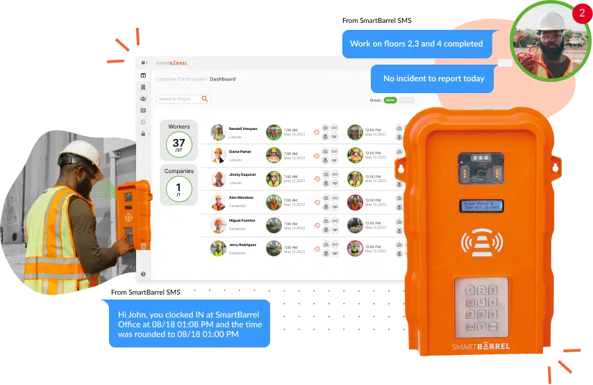 Biometric Time Tracking for Construction - SmartBarrel